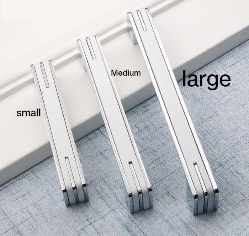 Black Silver Drawer Pull Cabinet VIP Handle Dresser Pulls Kitchen Door ...