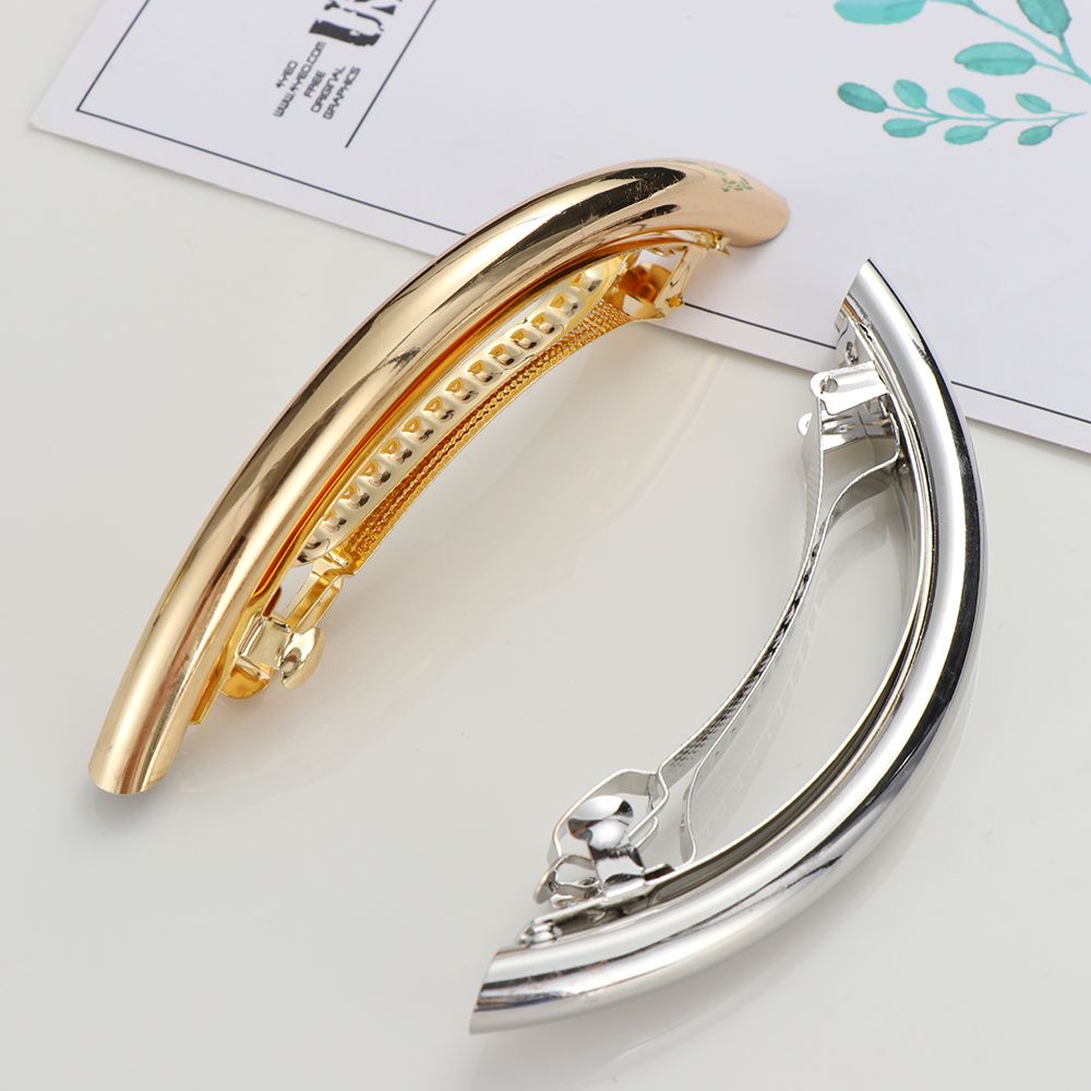 Women Beauty Hair Accessories Metal Golden/Silver Simple Long Hairpin ...