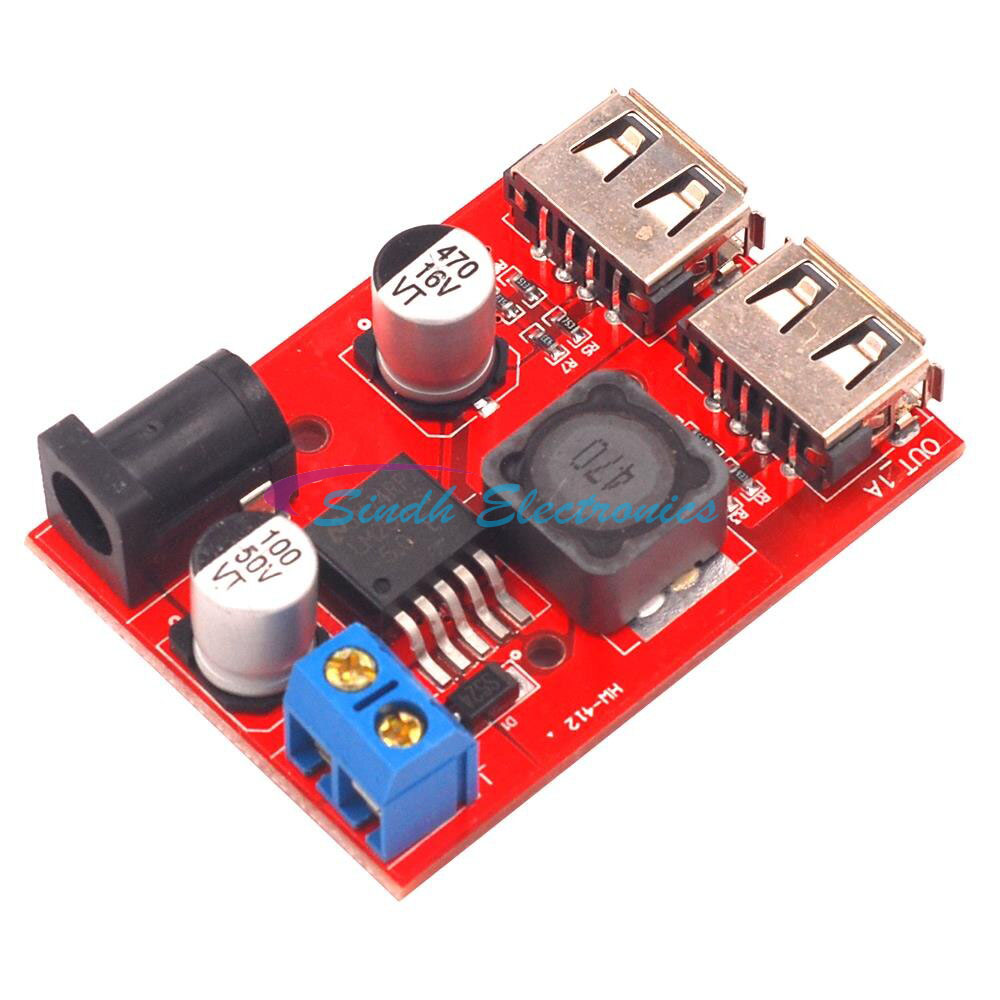 LM2596 Dual USB DC-DC 9V 12V 24V 36V to 5V 3A Step Down Buck Converter Board Car Charger Solar ...