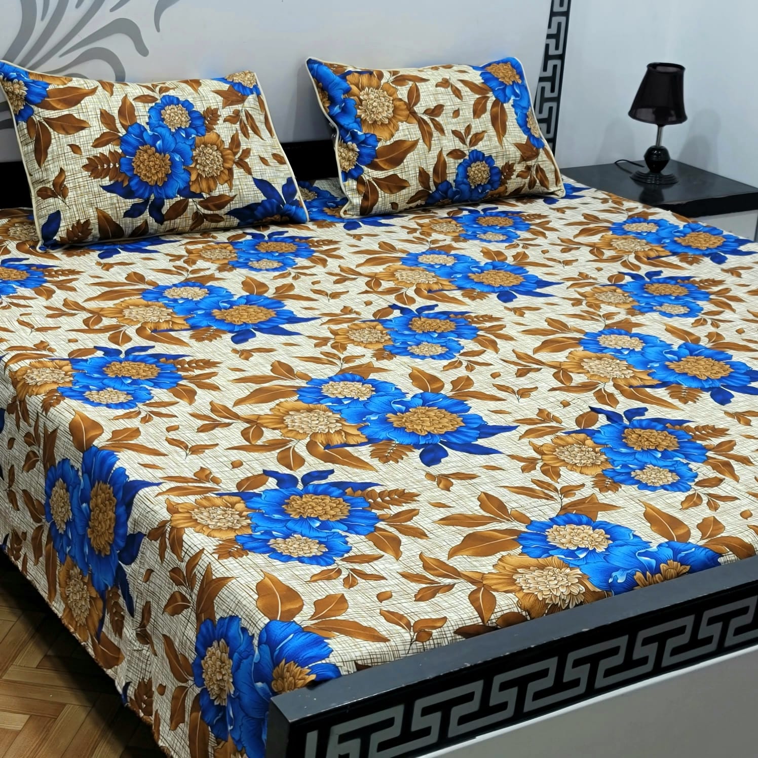 King Size Double Bedsheet Unique Color with 2 Pillows Cover | Daraz.pk