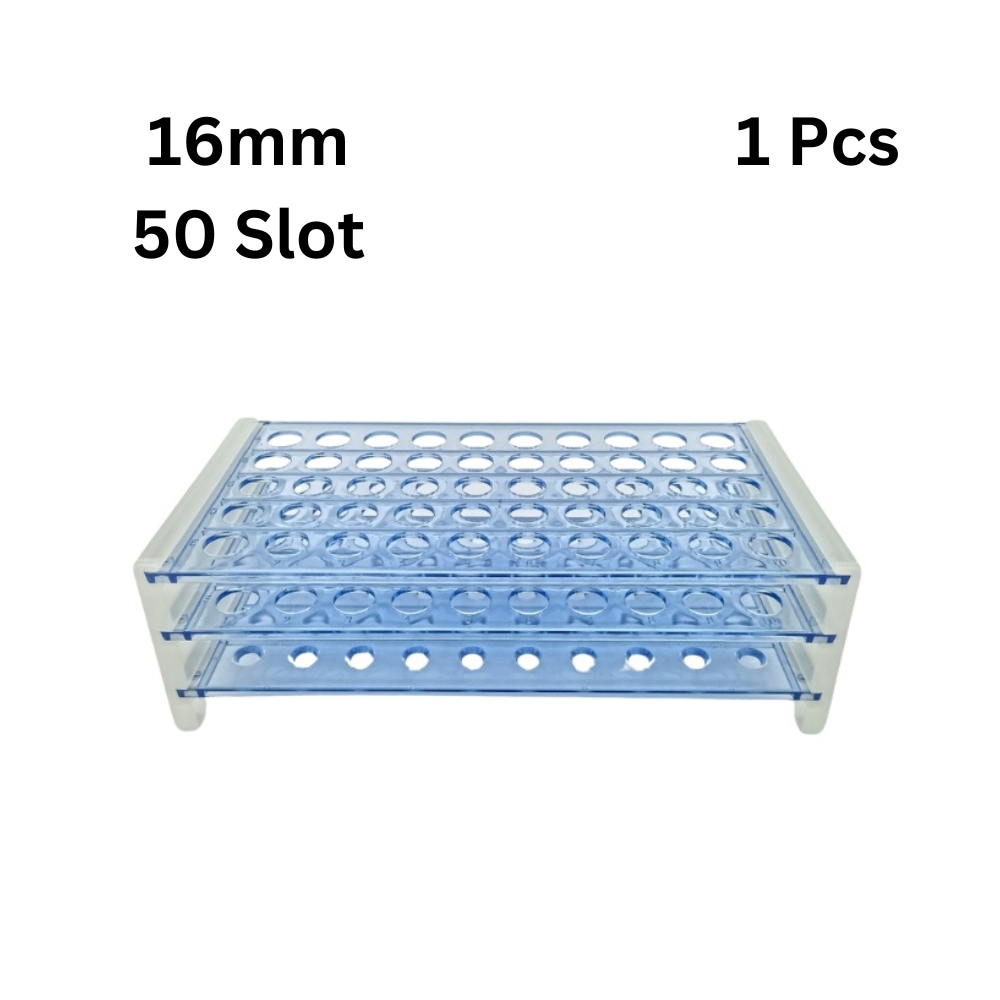 Test Tube Rack for 16mm Tubes, 50 Slot Capacity | Heavy-Duty Plastic ...
