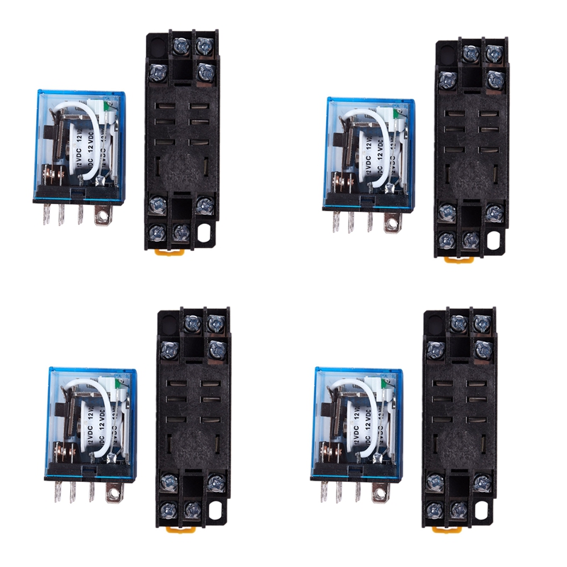 12V DC Coil Relay DPDT JQX-13F 10A With PTF08A Socket Base | Daraz.pk