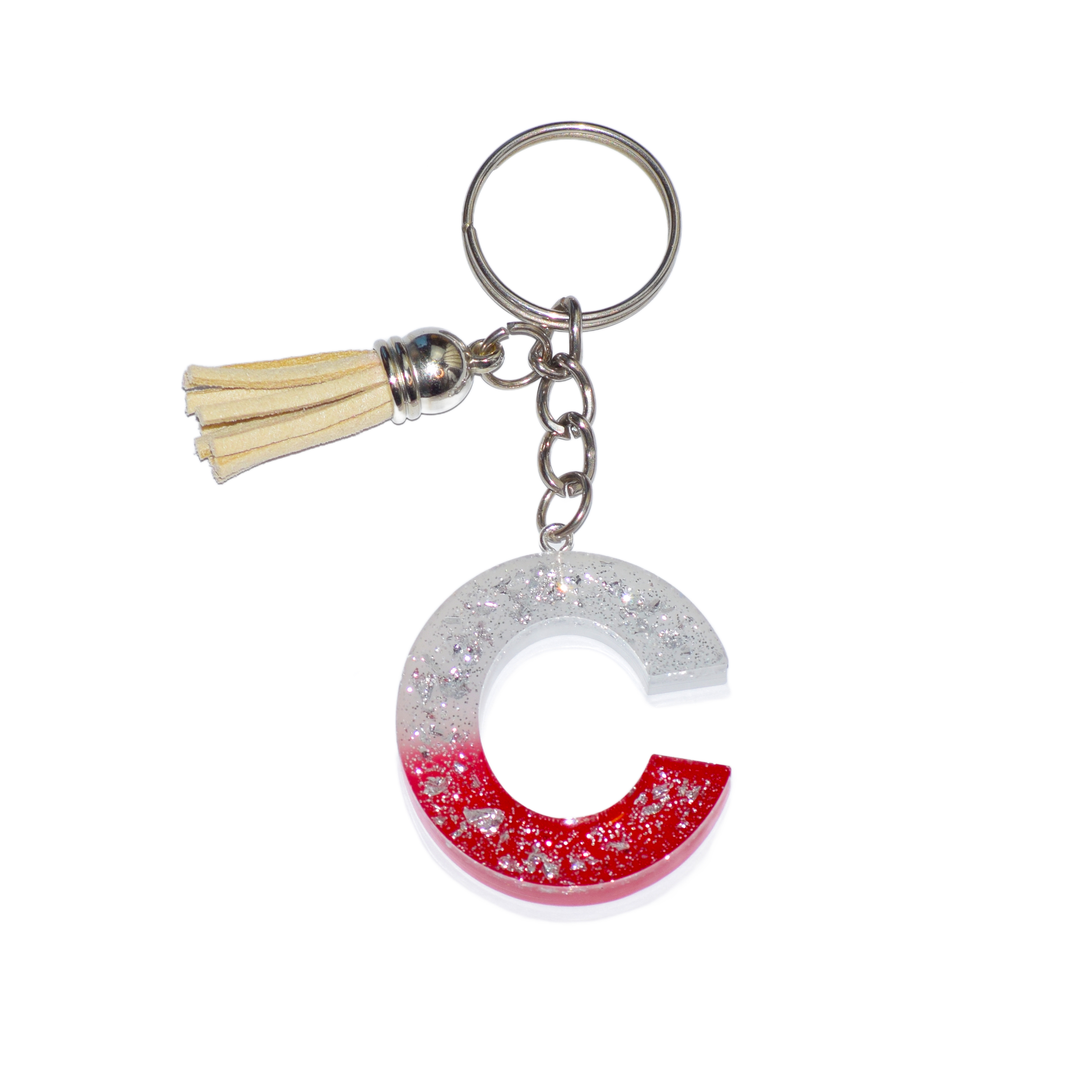 Handmade Resin Keychain Alphabet C Red Color | Daraz.pk