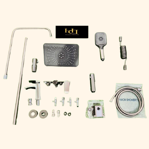 Black Brass Luxury Thermostatic Hotel Bathroom Wall Mounted Rain Piano ...