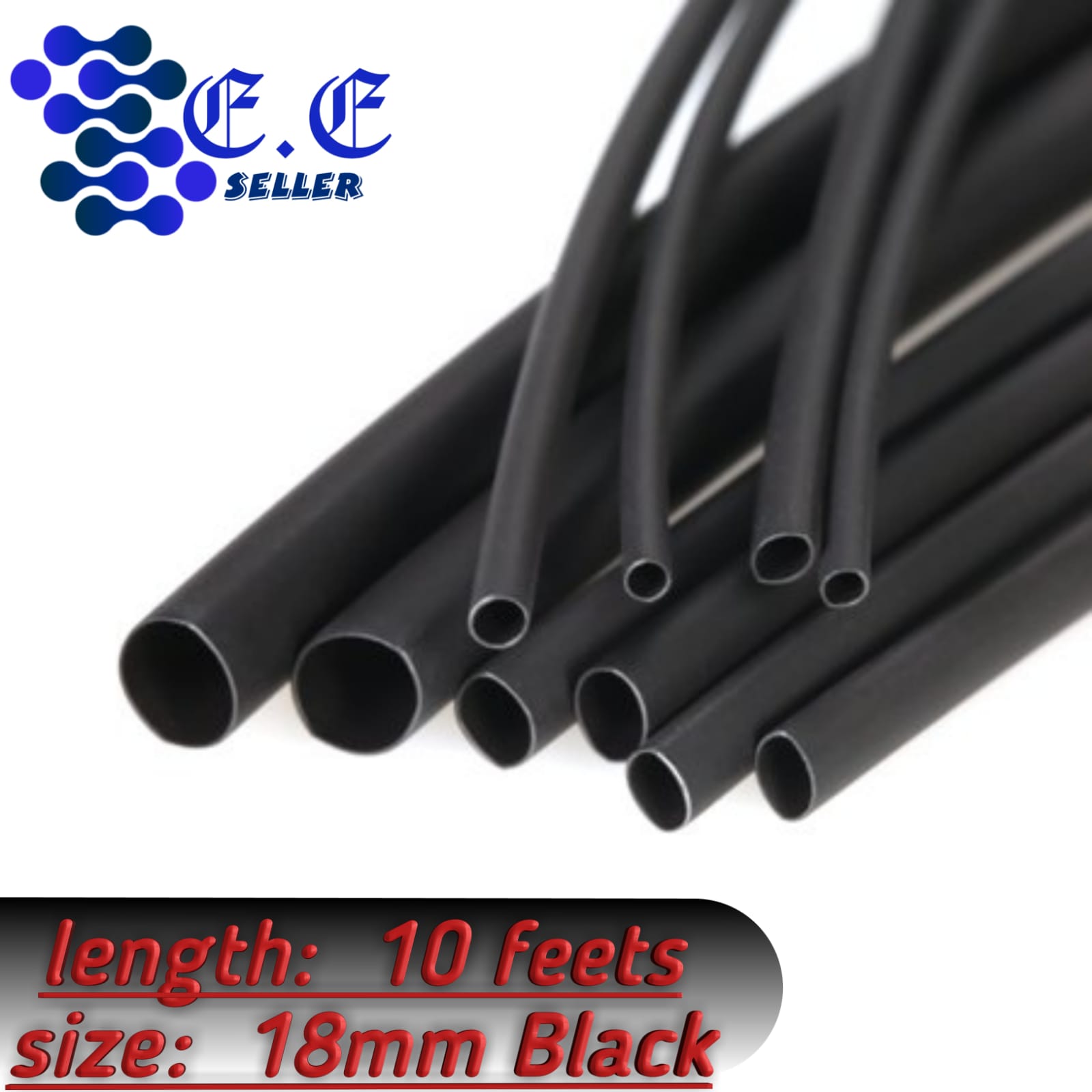 Heat Shrink Tube Black 3 meters/10feets. Shrinkable Wire Wrap Cable Sleeve 1mm to 25mm to Choose ...