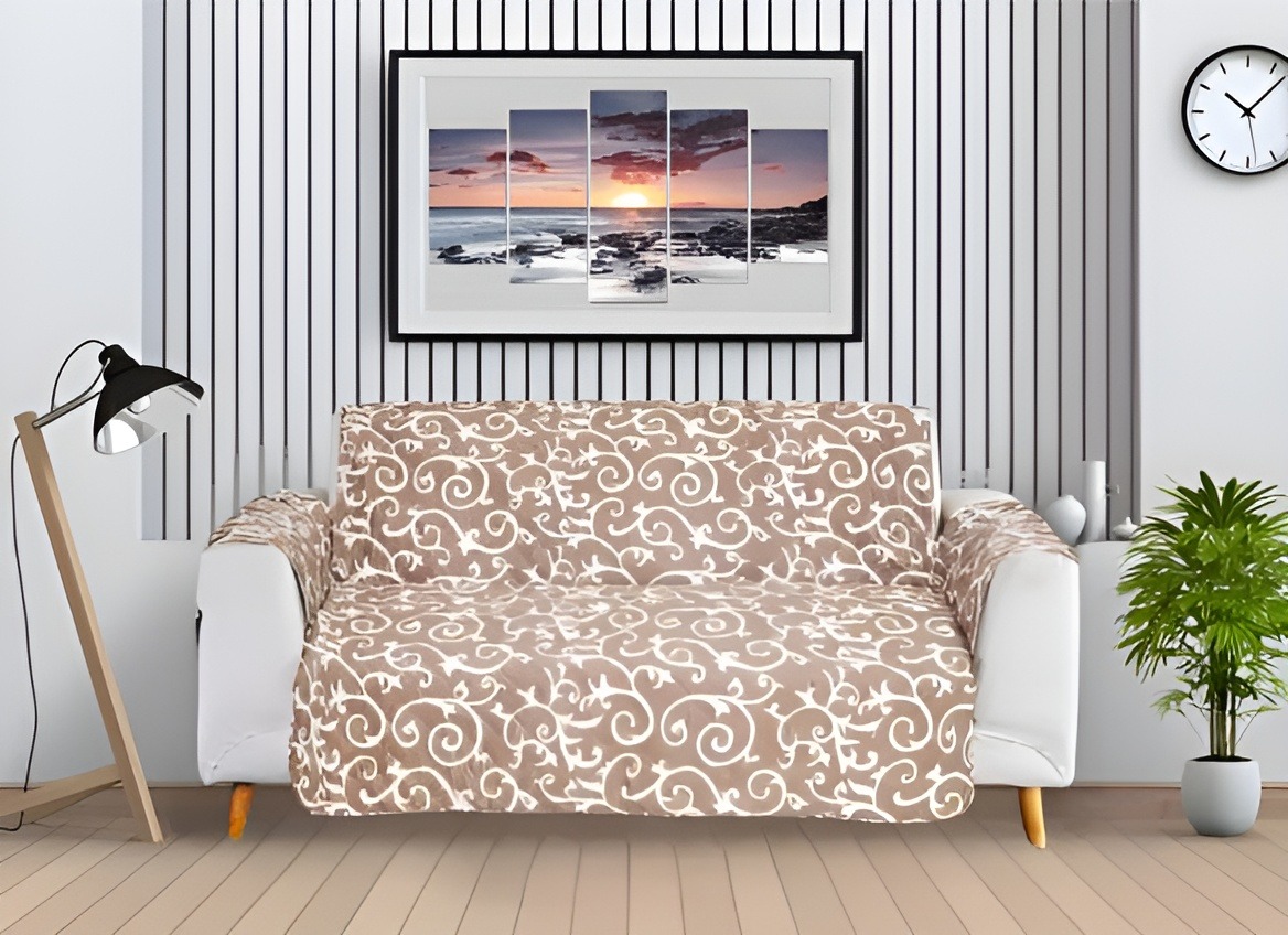 Printed Quilted Sofa Coat Cover - Cotton Sofa Runner- BEST QUALITY-ALL ...