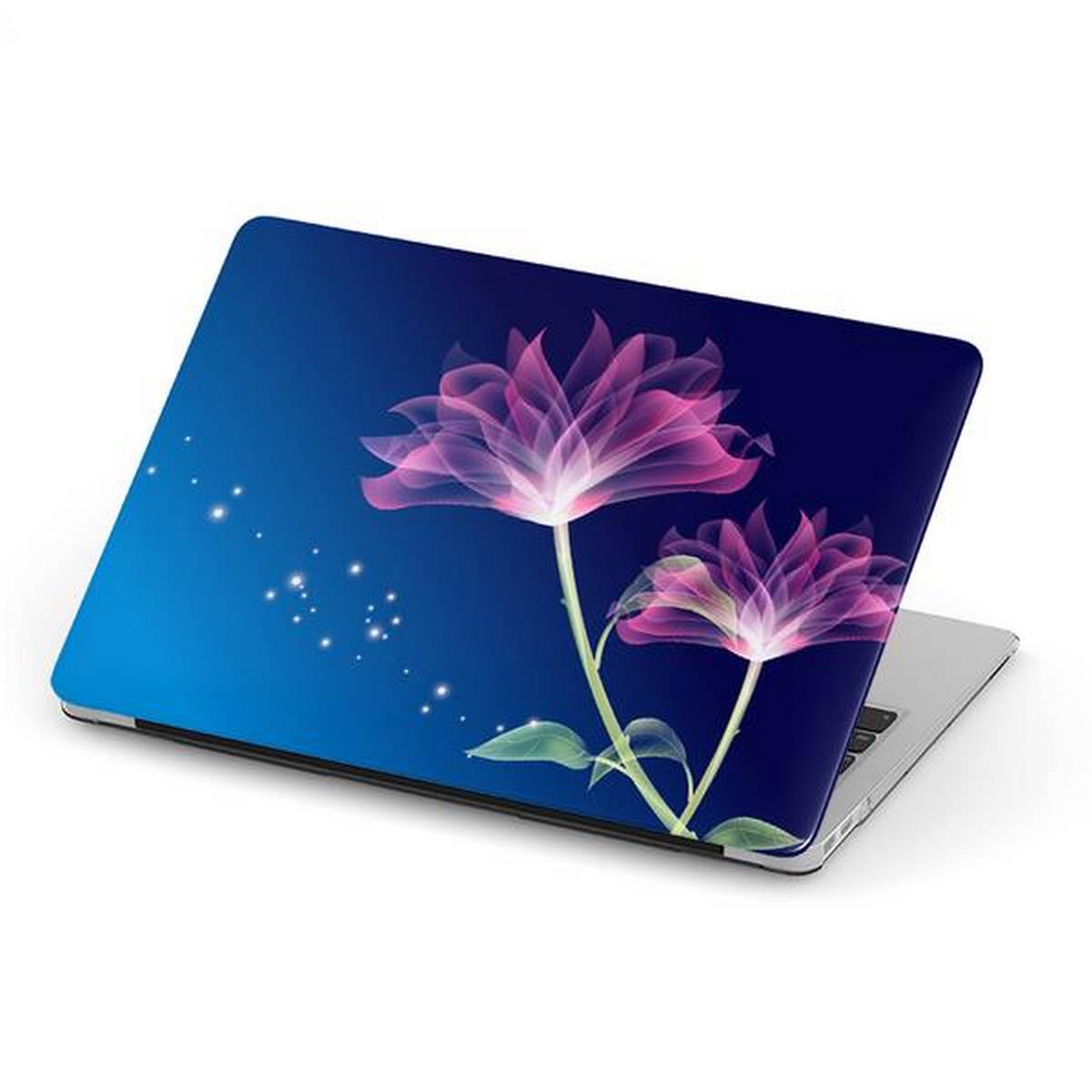 Blue Transparent Flower laptop back cover vinyl skin 12 13 14 15.6 inch ...