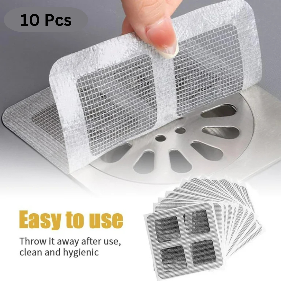 10 pcs Disposable Drain Cover Sticker |Drain Hair Catcher Mesh Stickers ...