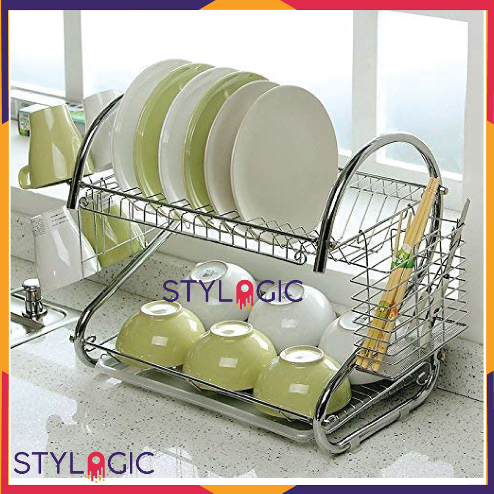 Dish Rack S Shape Stainless Steel Dish Rack | Daraz.pk