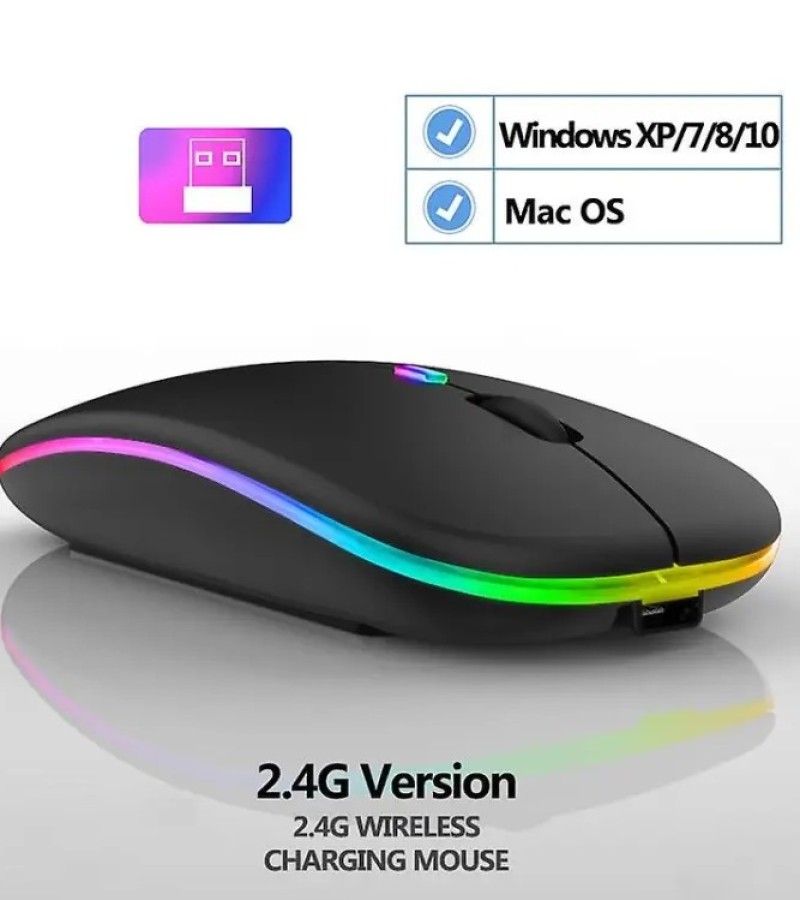 HP W10 Wireless RGB Bluetooth, Wireless, Rechargeable Slim Mouse | Daraz.pk