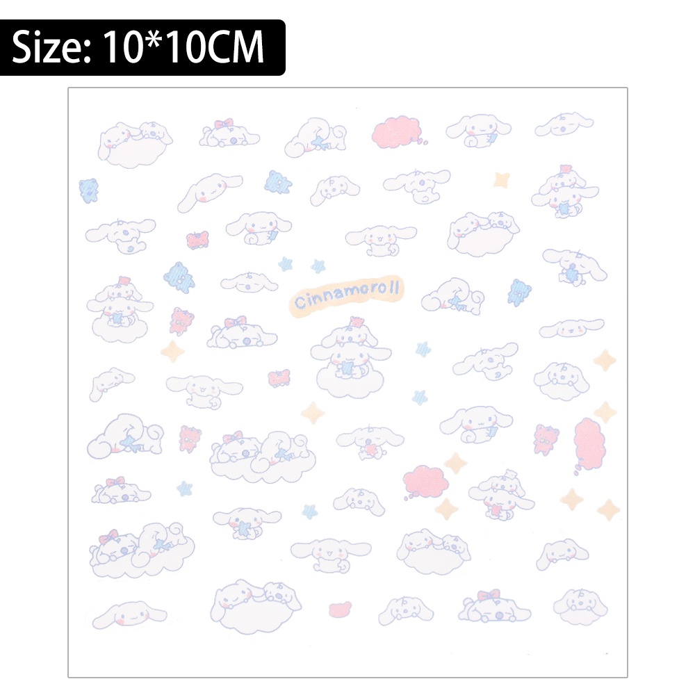 Kawaii Anime Sanrio Transparent Sticker Cartoon Cute Cinnamoroll Kuromi ...