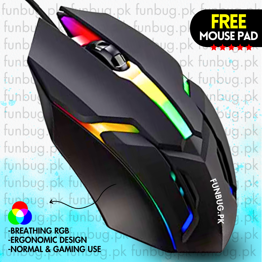 FunBug 7 Light Breathing Gaming Mouse RGB Cheap with FREE Mouse Pad ...