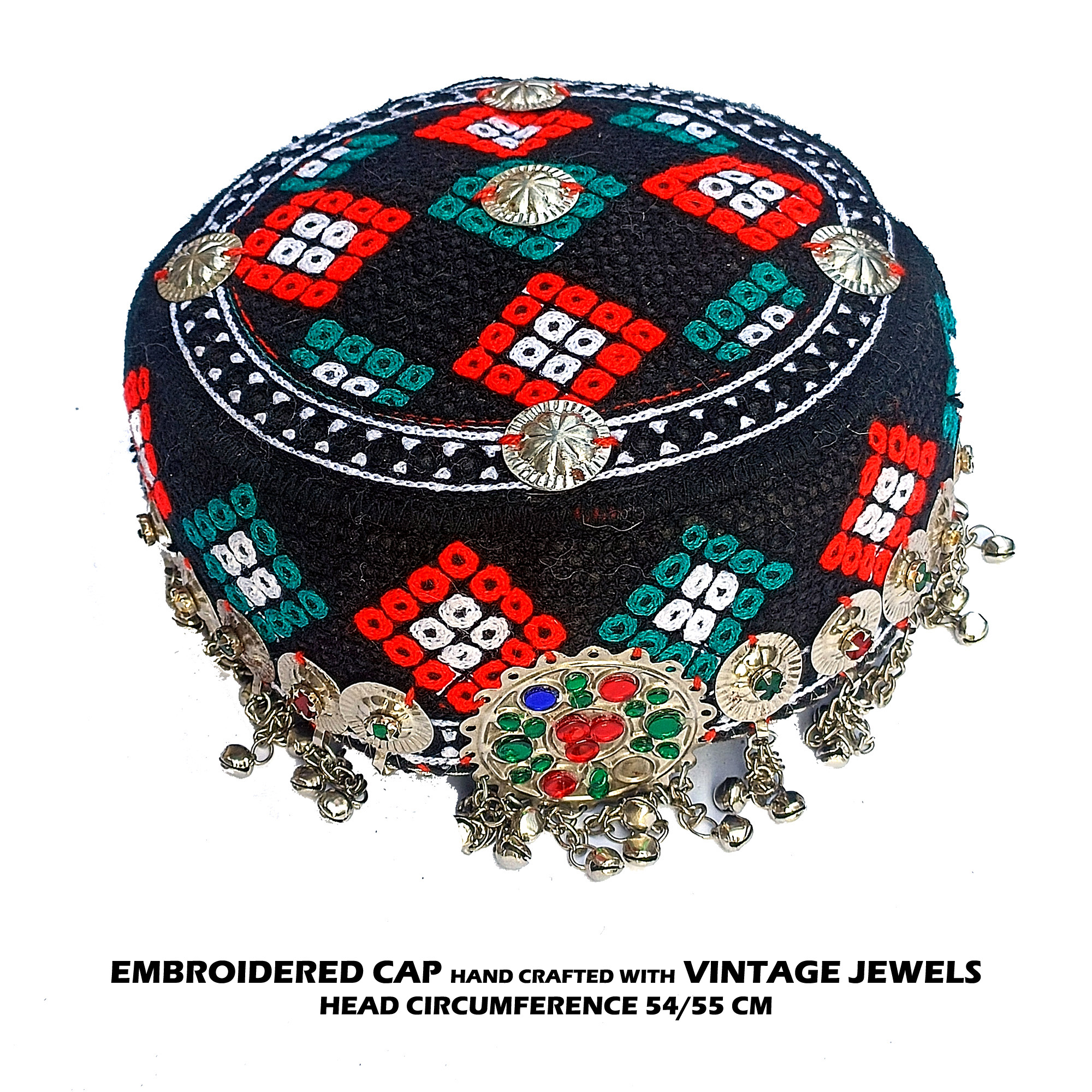 Afghan Turkish Pakistani Traditional Wear Embroidered Cap Topi with ...