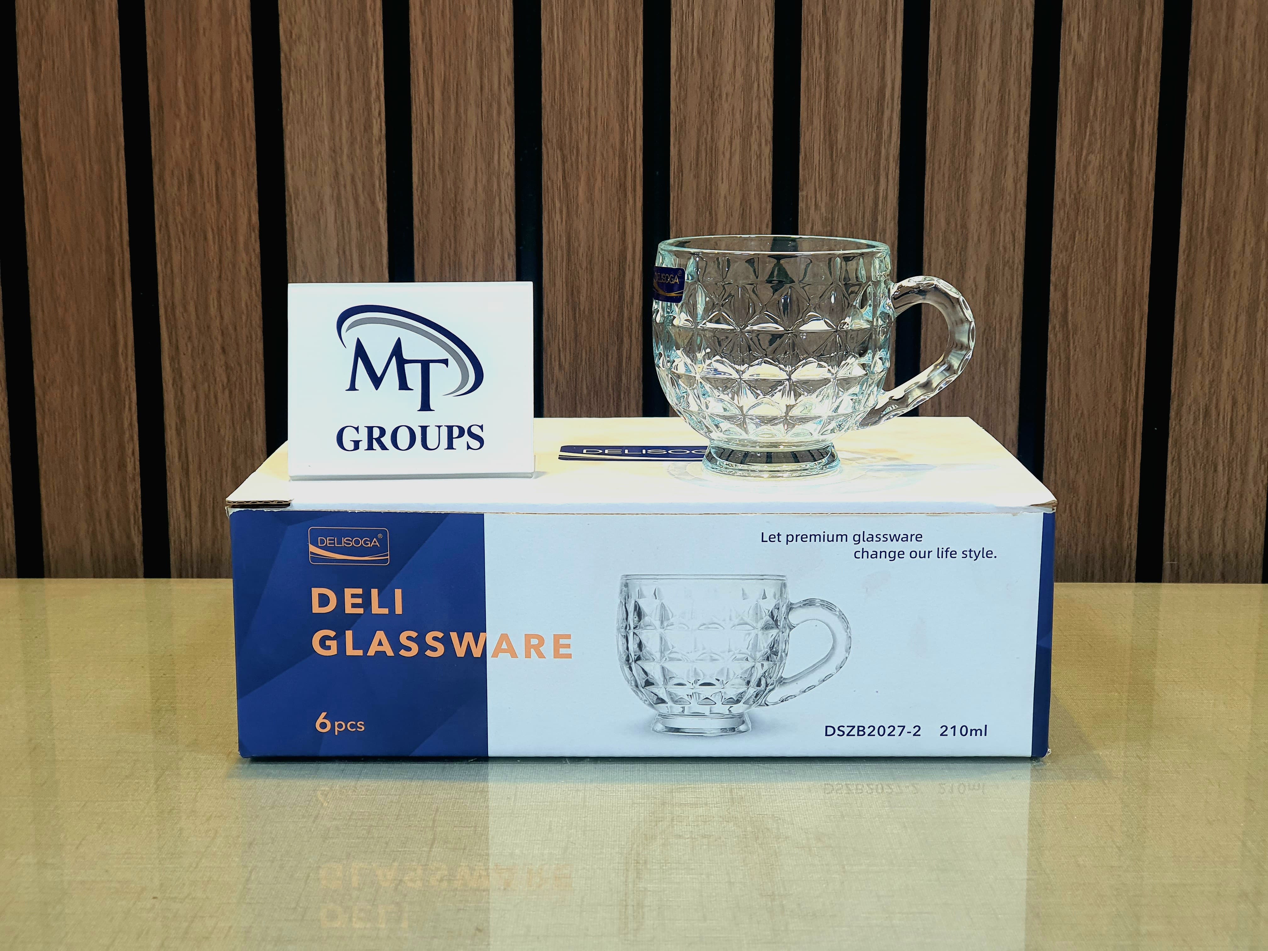 DELISOGA - GLASSWARE TEA CUPS/TEA MUGS - MULTI DESIGNS 6 Piece Set ...