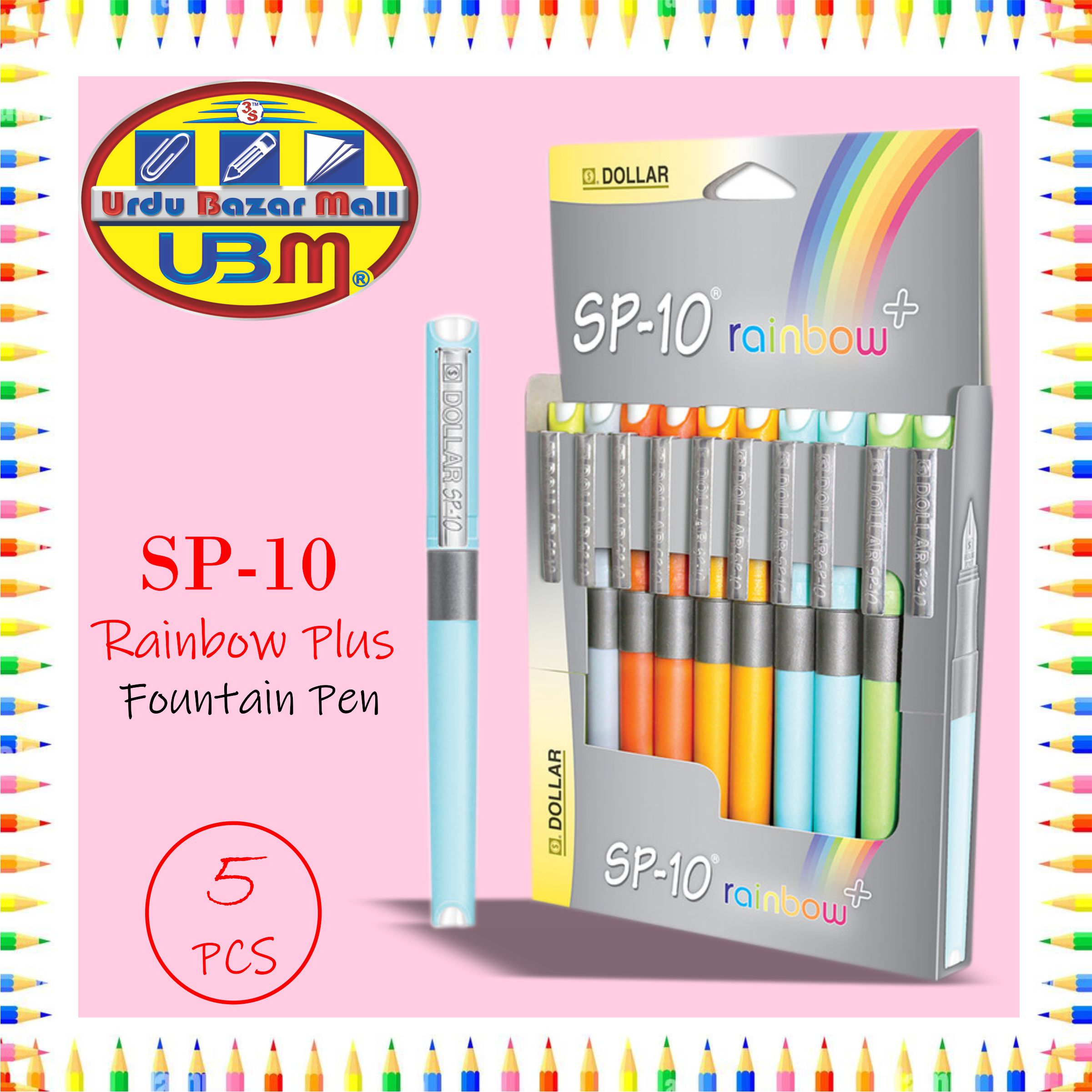 Dollar Fountain Pen, Original Fountain Ink Pen, SP- 10 Rainbow Plus ...