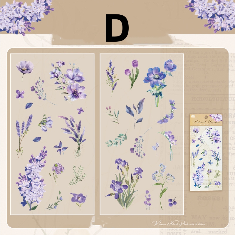 Panda Online PET Sticker Nature Museum Series Plant Flowers Waterproof ...