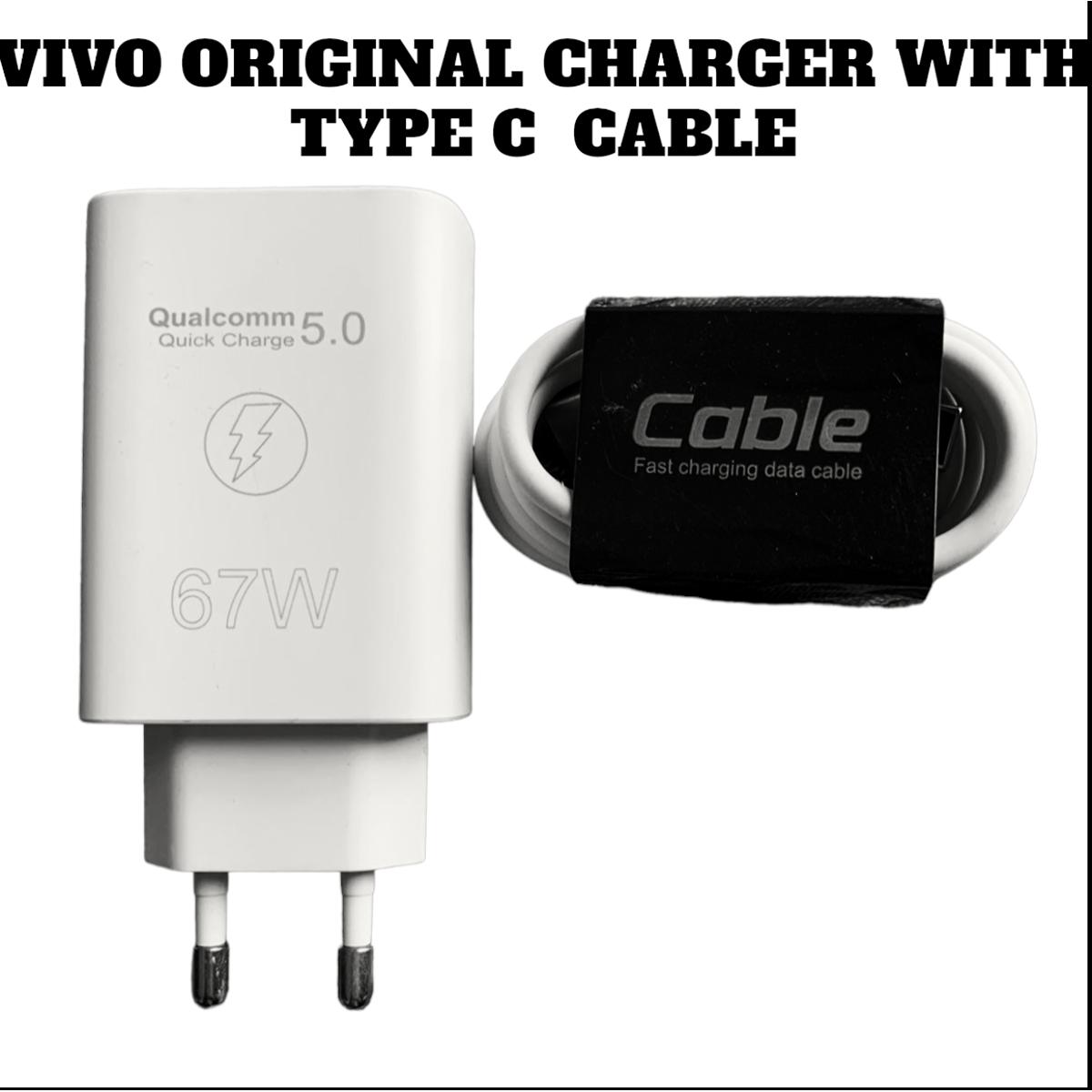 Vivo Original Charger With 6 Ampere Type C cable Compatible For Vivo ...