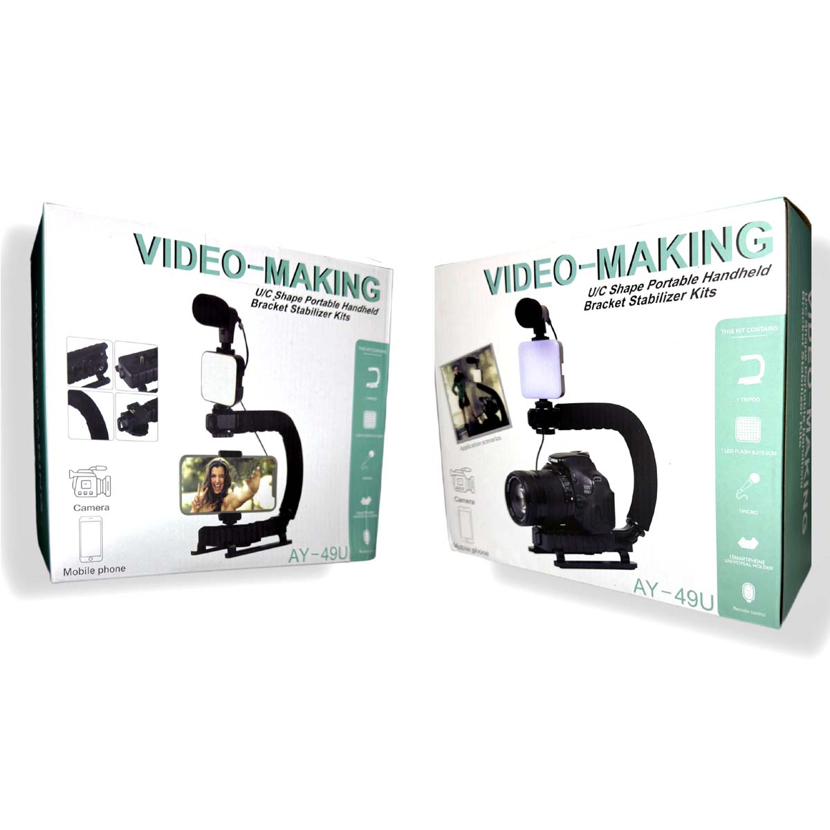 AY-49U U-Shaped Handheld Video Stabilizer Kit for DSLR & Smartphones ...