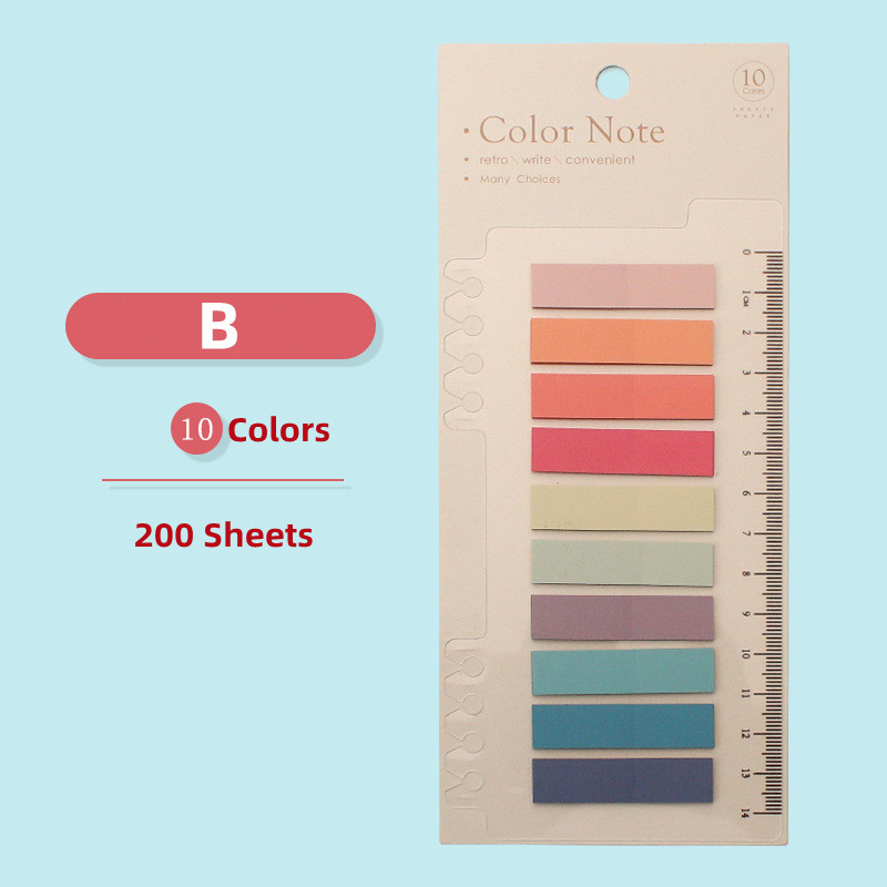 Panda Online 200 Sheets 10 Colors Solid color Sticky Notes Set Memo Pad ...