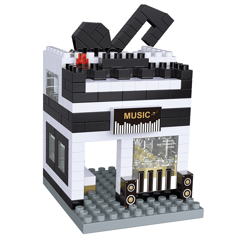 Architecture Street View Building Blocks Store Shop House Model DIY ...