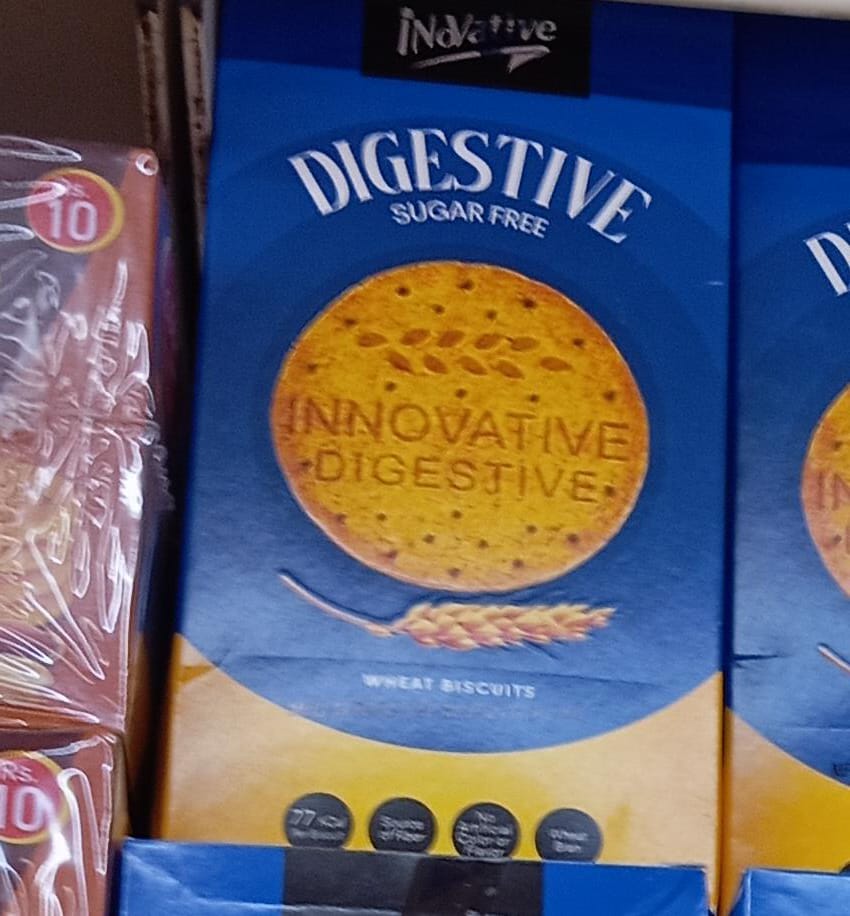 Digestive sugar free biscuits by Innovative, wheat biscuits, 77 KCal ...