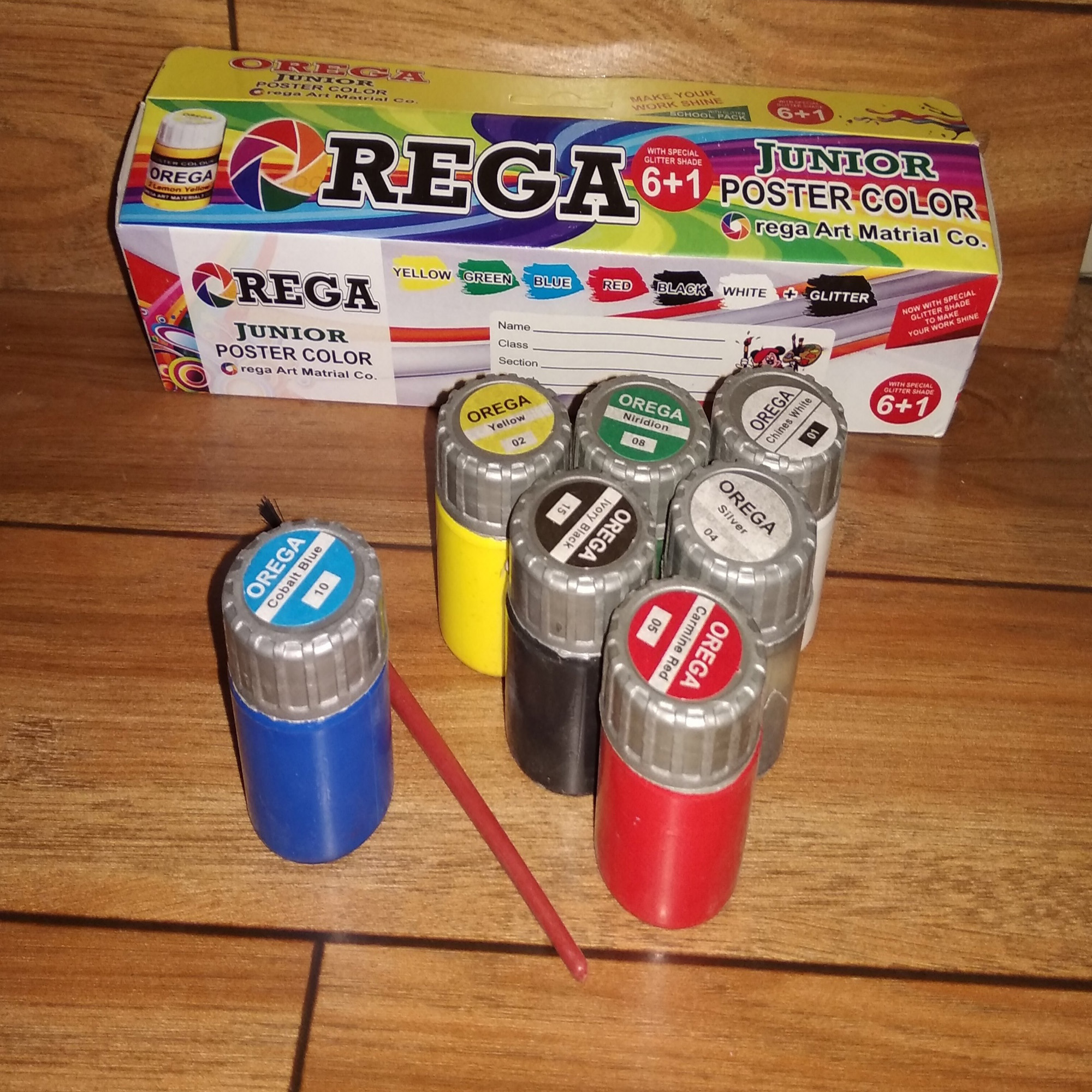 7 Orega Poster Color / Colors - 6 + 1 different shades bottles 30cc + 1 ...