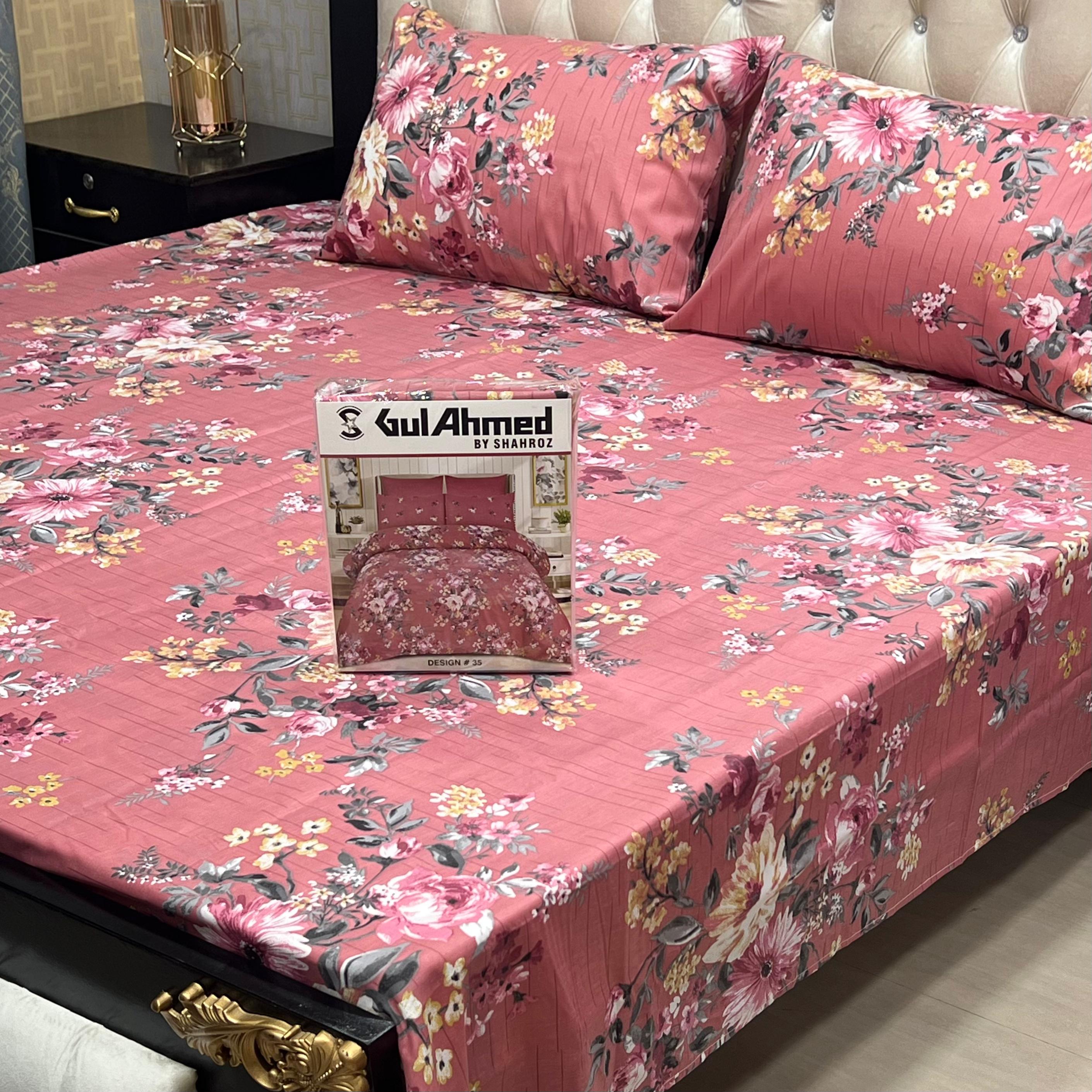 Printed King Size Bedsheet Set with Pillow cover Cotton BedSheet Gift ...
