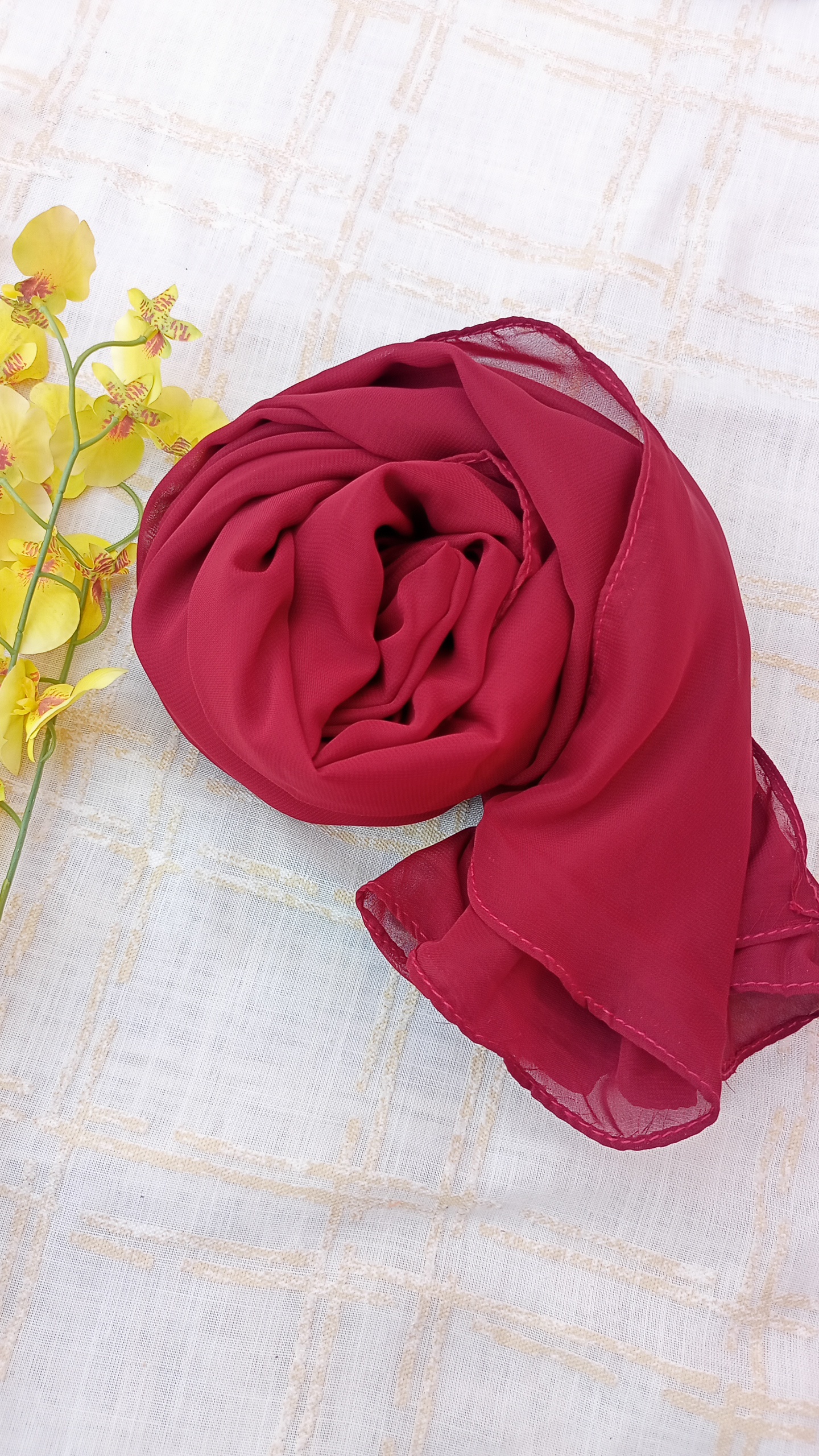 Orhni Plain Chiffon Multi Color Hijab/Stoller/Scarf, Super Breathable ...