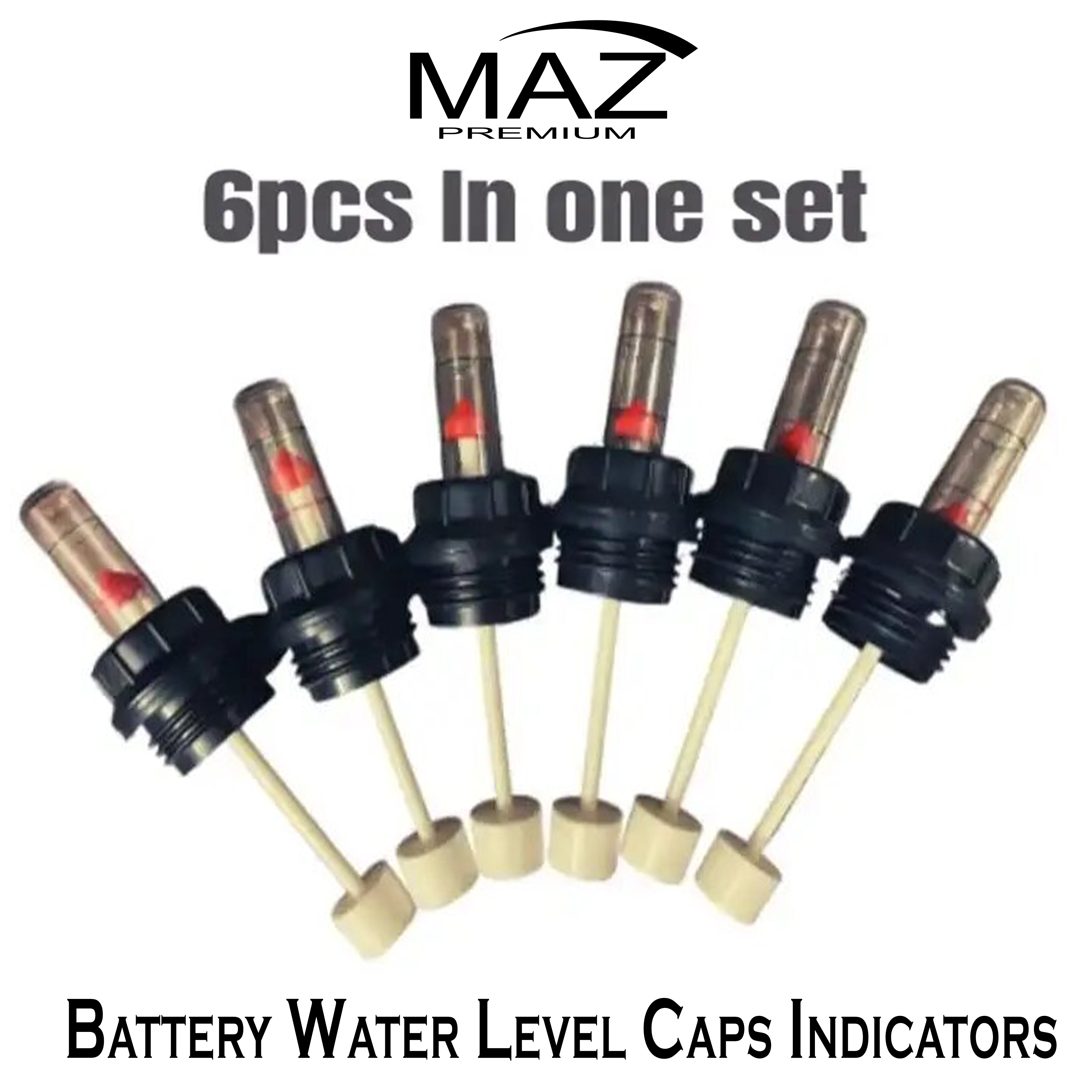 MAZ Premium 6 Pcs Water Level Indicator Battery Caps for 100 to Tubular ...