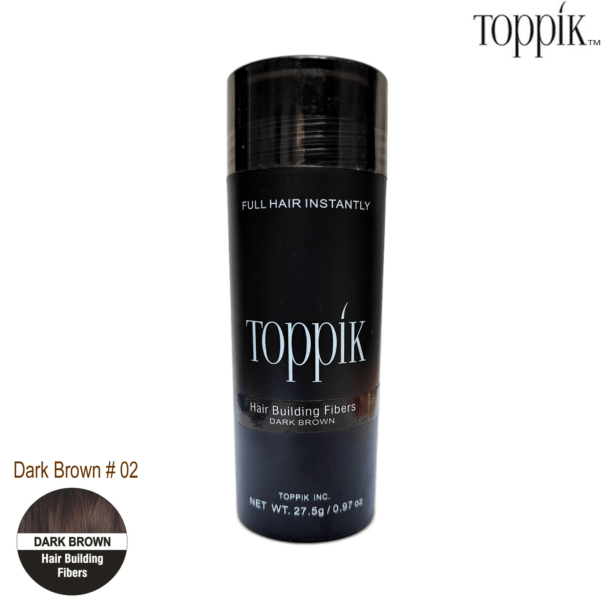 Toppik Hair Building Fibers, Dark Brown, 27.5g | Fill In Fine or ...