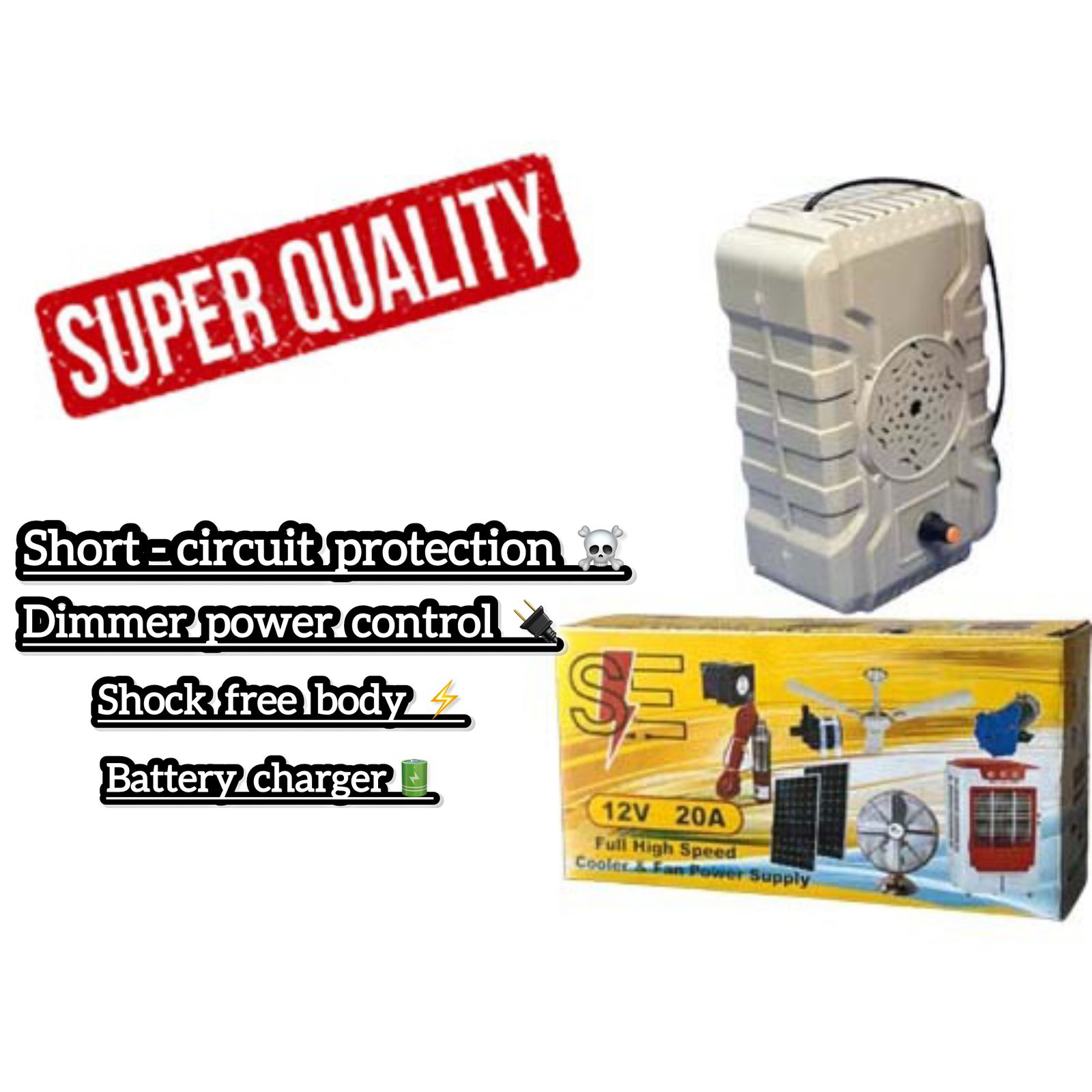 AC to DC 12 volt 20 Amp Power Supply , For Air Cooler Fan And other 12 ...