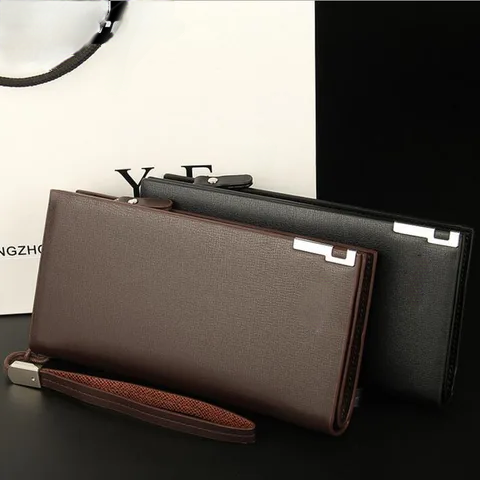 Baellerry Long Wallet For Men Slim Money Mobile Men Leather Wallet Card ...