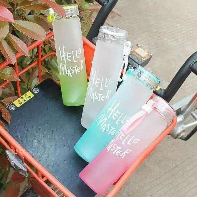 Hello Master Crystal Glass Water Bottle | Frosted Glass Drinking Bottle ...