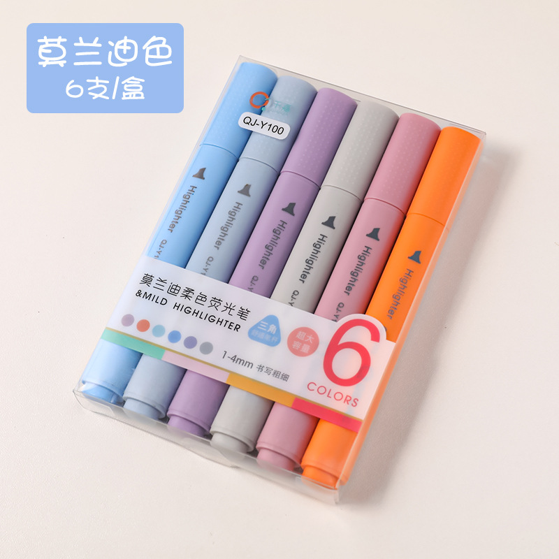 【2024】 6pcs/Set Color Triangular Rod Highlighters Fluorescent Pen ...