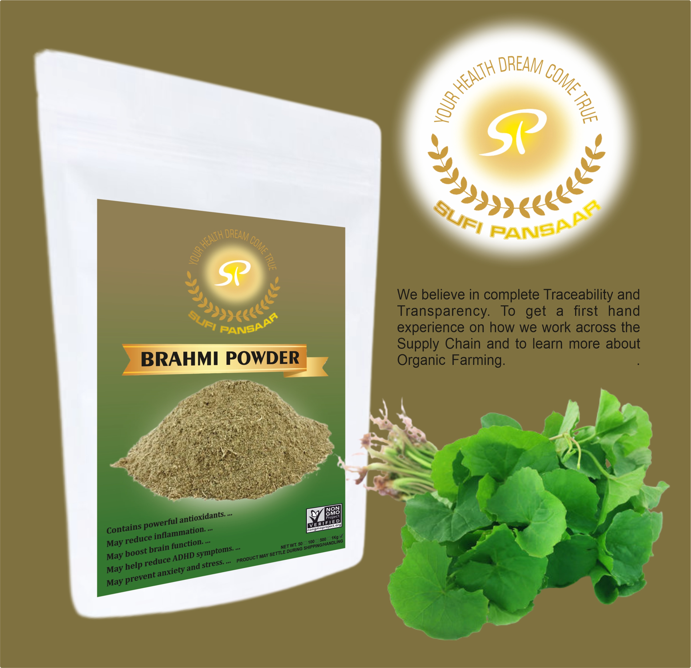 Organic Brahmi Booti Powder | Bacopa Monnieri Powder 100% Pure 1 Kg ...