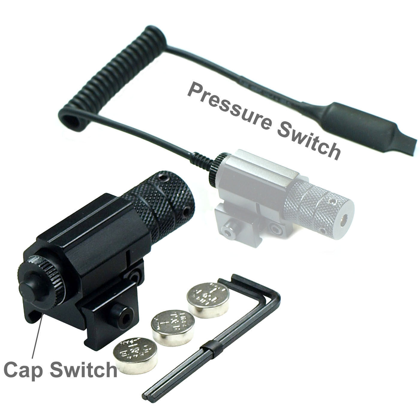 Mini / Handgun Red Dot Laser Sight Wired Pressure Switch Fit 20mm Rail ...