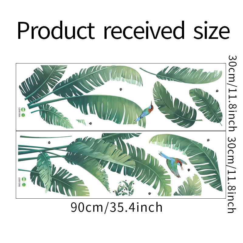 1PCS Fresh Tropical Green Leaf Wallpaper Bedroom Living Room Porch Home ...