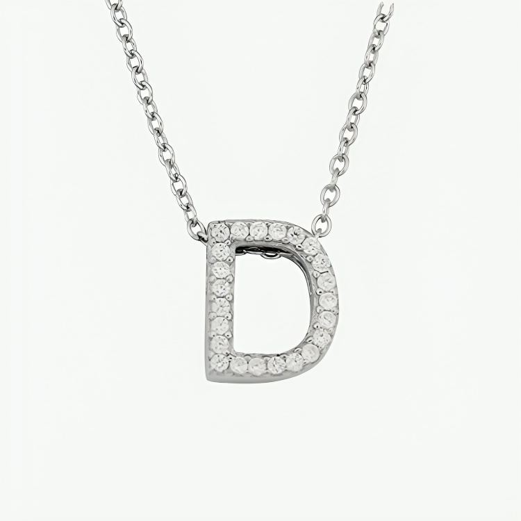 Silver Stainless Steel Alphabet Necklace/Locket/Pendants for Girls ...