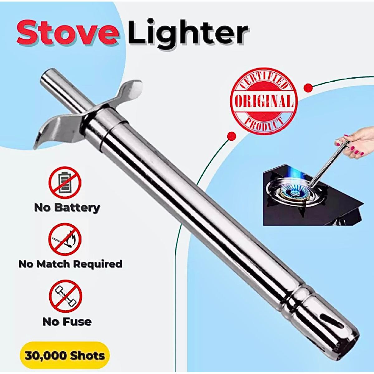 Kitchen Lighter SS Metal - Gas Stove Lighter - No Fuel No Batteries No ...