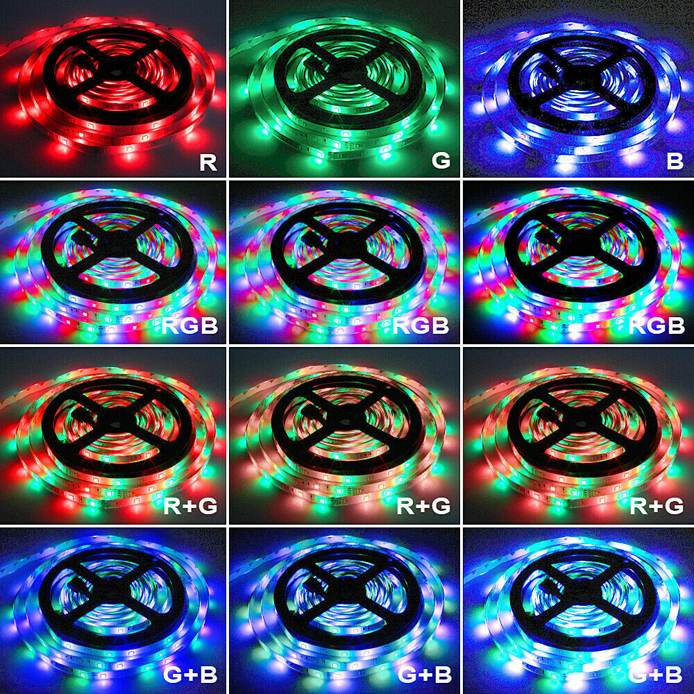 RGB 16 Colors LED Strip Color Changing Remote Control Light 15ft for ...