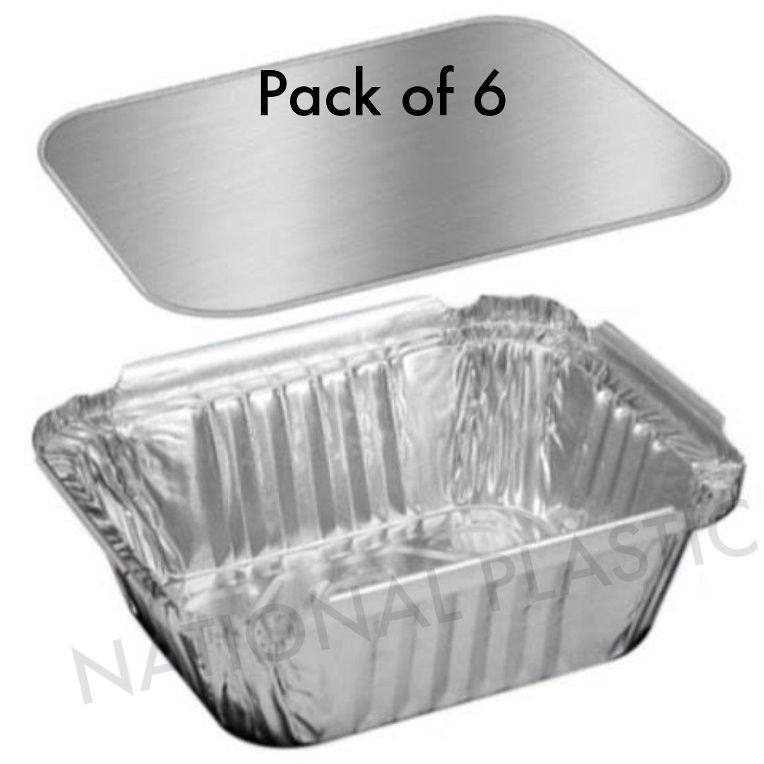 Alumunium Disposable boxes For food packing and macking pack of 6 Pcs ...