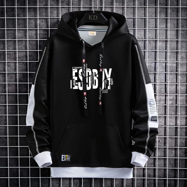 hoodies for men- fashion hoodies for men ESD BOY BLACJWHITE HODIE ...