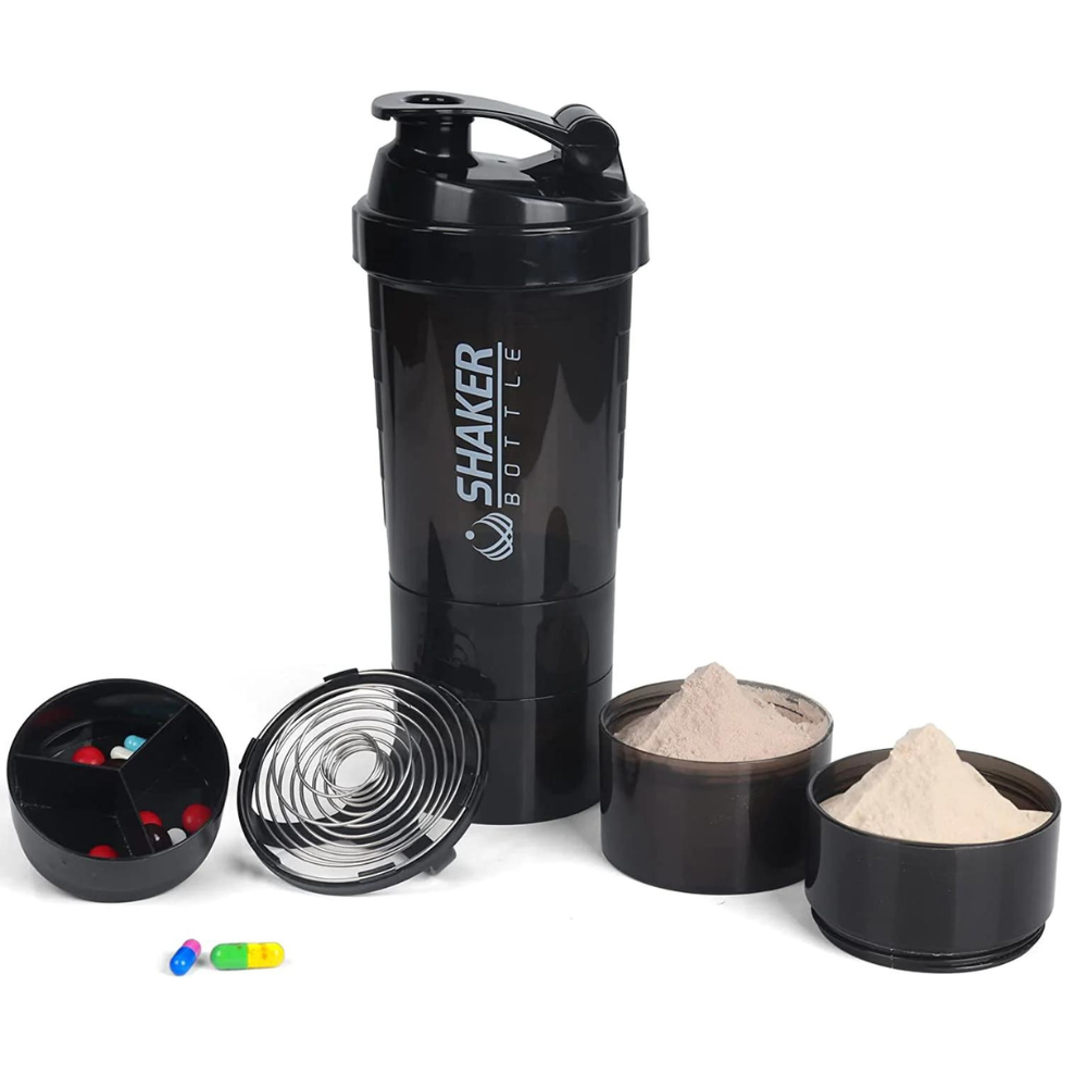 3-in-1 Spider Protein Shaker Bottle Sports Gym Water Bottle Multi ...