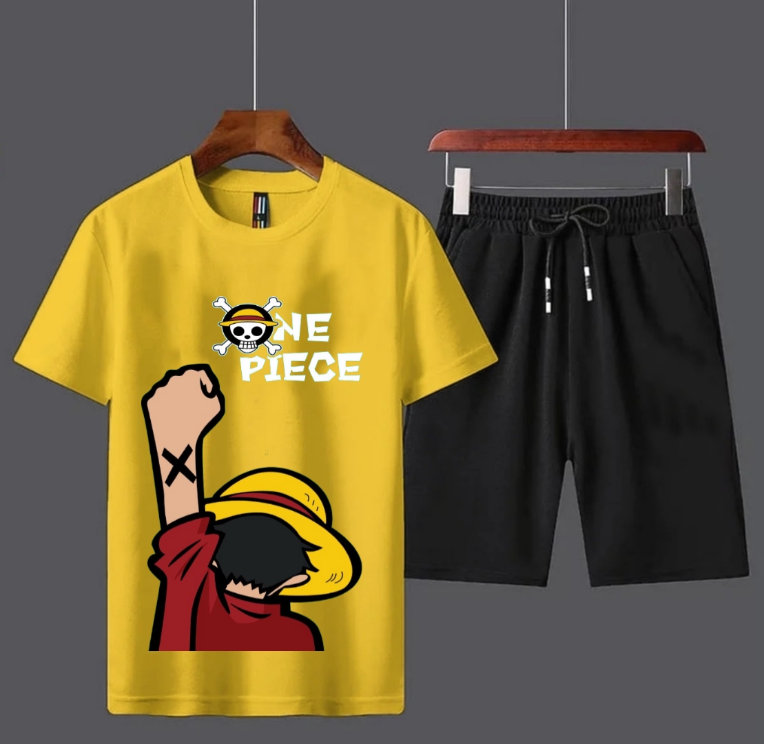 One Piece Tracksuit Cotton Fabric T-Shirt & Short Set for Men/Boys ...