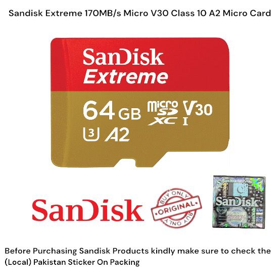 Sandisk Extreme MicroSD A1 4K Micro Card | Daraz.pk