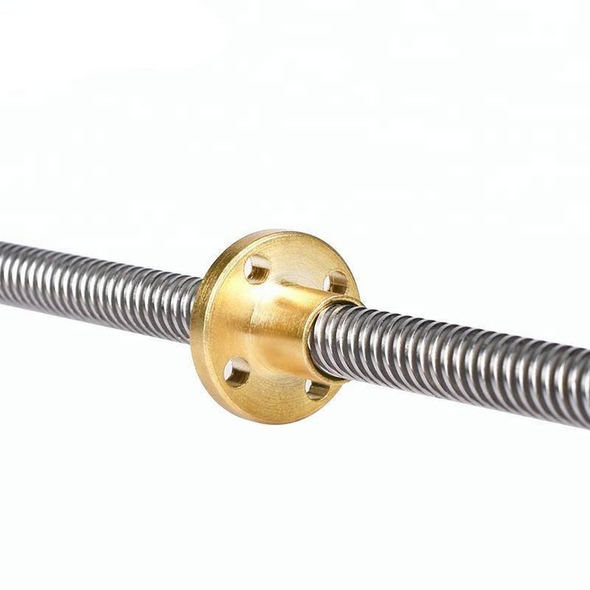 T8 Lead Screw OD 8mm Pitch 2mm Lead 8mm With Brass Nut For Reprap 3D ...