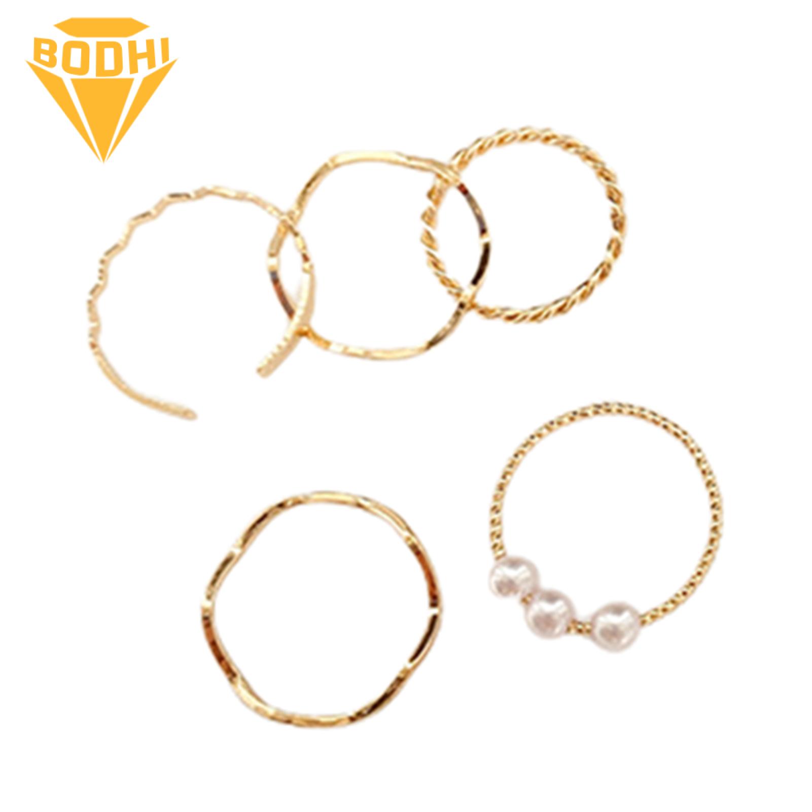 BODHI Party Rings Japan Korean Style Stackable Curved Shape Rings Set ...