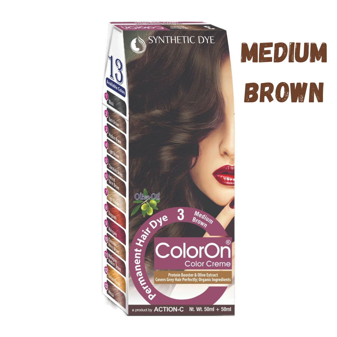 ColorOn Hair Dye - Medium Brown – Permanent Hair Color | Daraz.pk