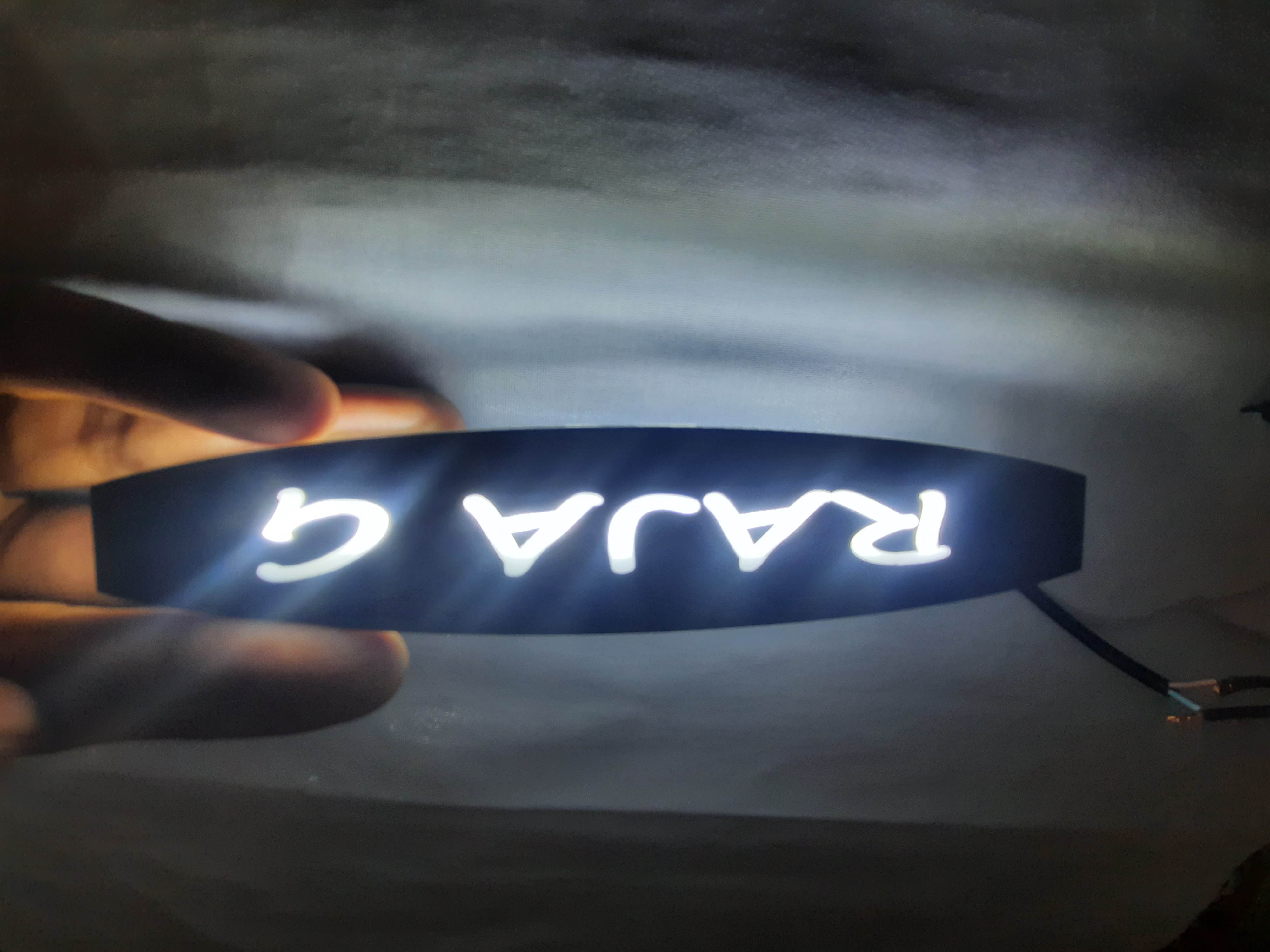 RAJA G Motorcycle LED Monogram for FRONT Universal Names Glowing WHITE ...