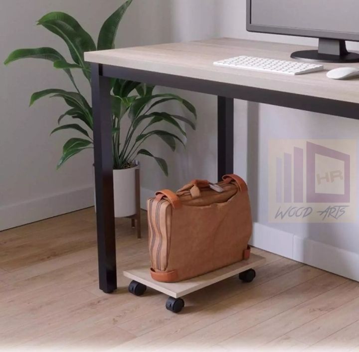 Under Desk Computer CPU Stand Cart CPU Holder with 4 Caster Wheels ...